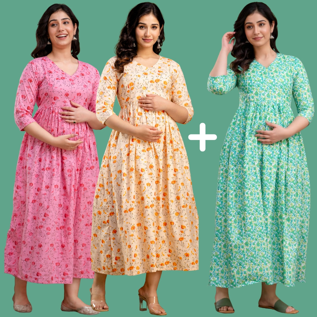 BUY 2 GET 1 FREE - Peach Patel | Rose Patel | Aqua – momsera.in